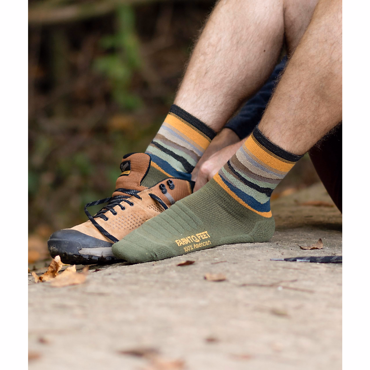 Farm to Feet Standard Max Patch Lightweight Technical 3/4 Crew, Charcoal, Large