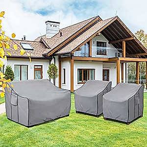 KylinLucky Patio Furniture Sofa Cover,Waterproof 2-Seater Patio Loveseat Cover, 600D Heavy Duty Oxford Waterproof Outdoor Sofa Cover,80" W x 33" D x 32" H inches Grey
