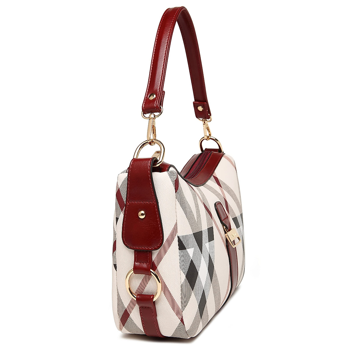 sqlp Small Crossbody Purse for Women Travel Shoulder bag Womens Cross body Bag Evening Bag Wine Red with White