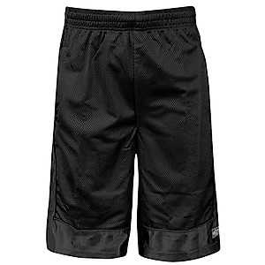 Shaka Wear Men's Basketball Shorts – Mesh Workout Gym Sports Active Running Athletic Pants with Pockets Regular Big Black BM1702_1X