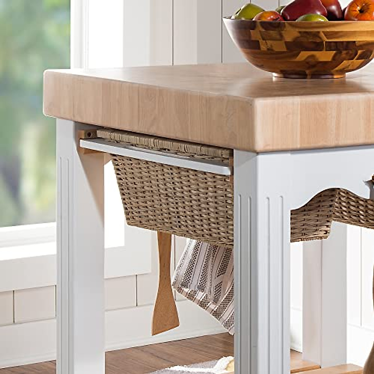 Powell Furniture Kitchen Island, White, 30" x 30" x 36.1/4"