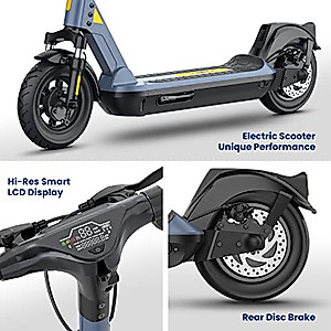 Hurtle Folding Electric Scooter - 10” Honeycomb Tires, 25 Miles Range, 19 MPH Max Speed, 500W 36V Brushless Motor Escooter with App Control, E-ABS Front Drum & Rear Disc Brakes, E-Scooter for Adult