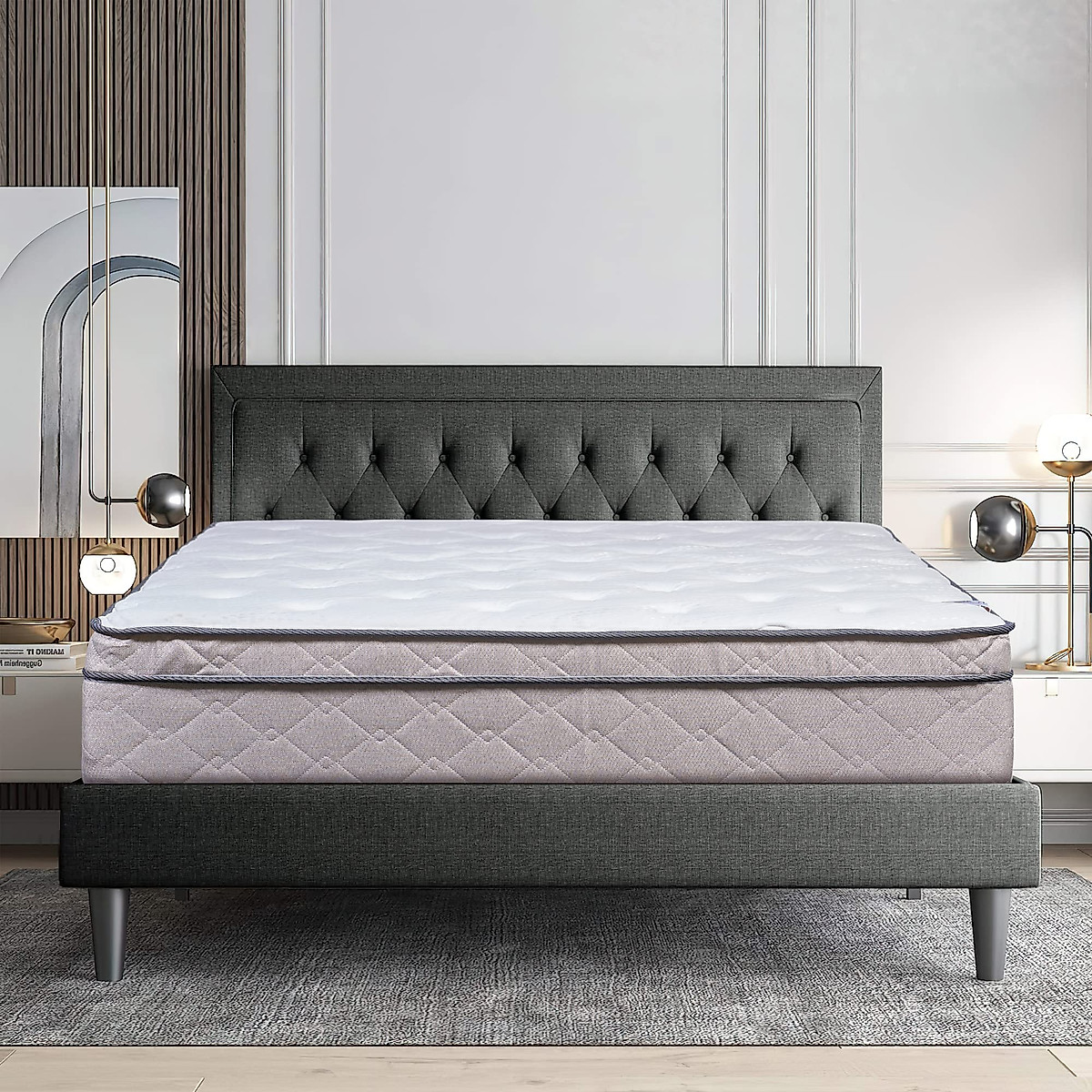 Encased Hybrid Eurotop Pillowtop Memory Foam Gel Innerspring Fully Assembled Mattress, Good For The Back