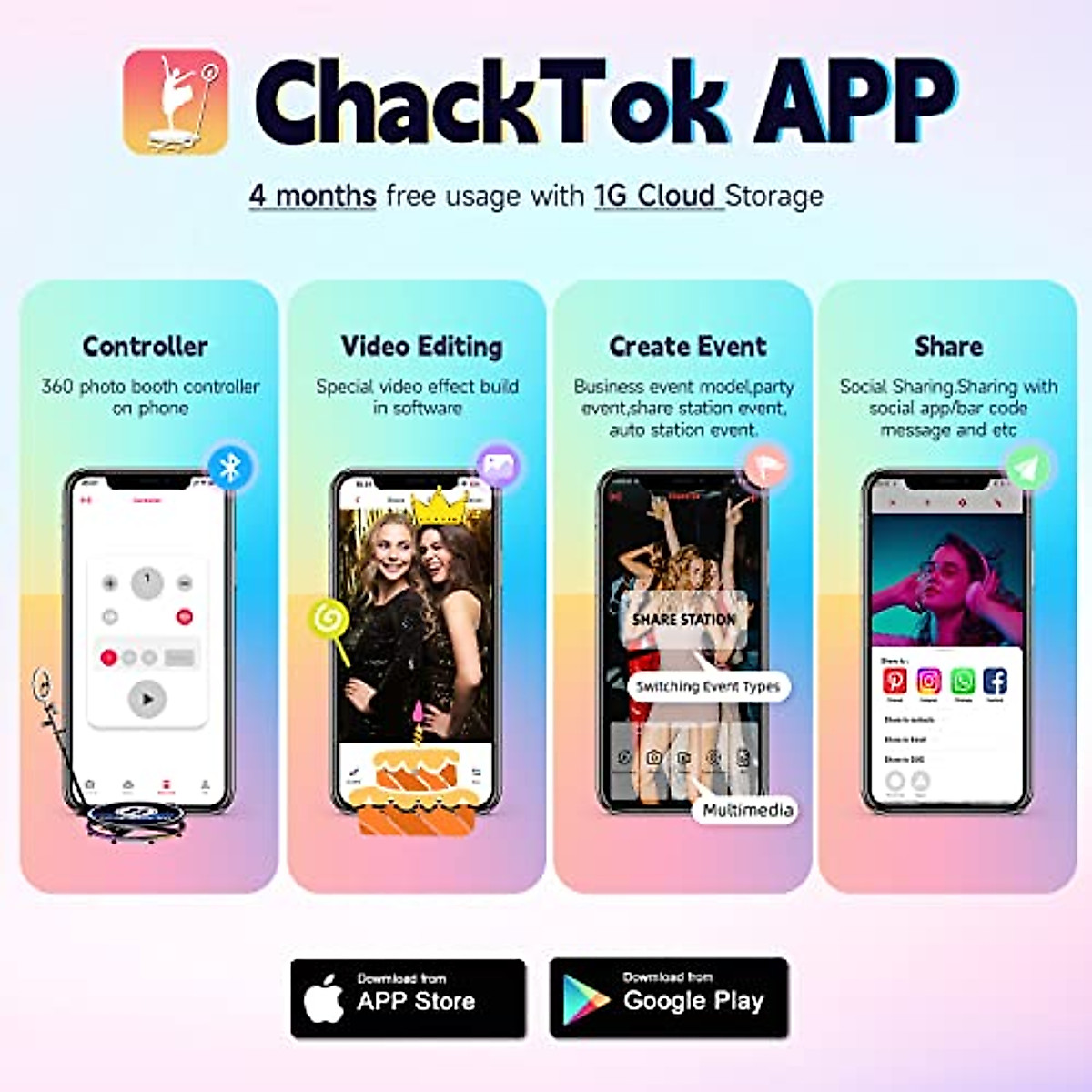 YCKJNB 360 Photo Booth 39.4" Machine with Flight Case,5 People Stand,Free Custom Logo with Extra Replacement Accessories,Software APP Control, Rotating Platform Auto Slow Motion Spinner Camera Booth