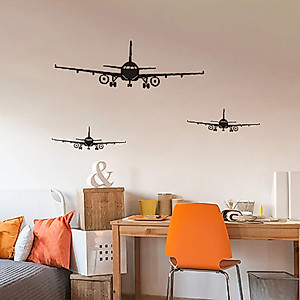 Lnrkai 3Pcs Airplane Wall Decor Stickers, DIY Removable Aircraft Wall Art Decal Home Decoration for Living Room, Bedroom, Gift Wallpaper Mural for Boys, Girls, Kids