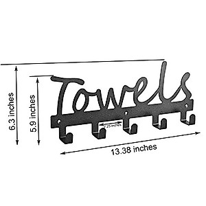 Eywlwaar Metal Towel Racks Towel Holder Sandblasted Wall Mount Rustproof and Waterproof for Kitchen Storage Organizer Rack, Bathroom Towels, Robes, Clothing (Style-Towels-2)