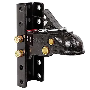 NBJINGYI 2-5/16 in Heavy Duty Cast Adjustable Trailer Coupler 15000LBS Capacity Channel-Mount Coupler with 5-Position Adjustable Channel Channel Bracket