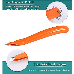 Professional Magnetic Staple Remover Puller Staple Puller Tool Staples Remover Staple Removal Tool for School Office Home (Orange, Rose, Green)