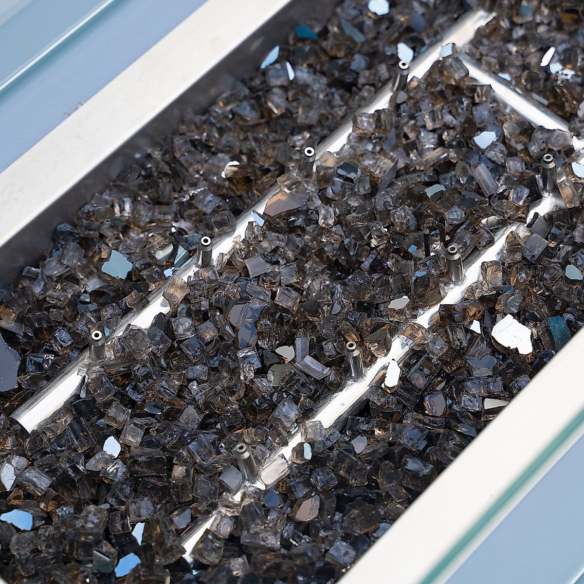 Stanbroil 10-Pound Fire Glass - 1/4 inch Reflective Tempered Fire Glass for Fireplace Fire Pit, Bronze Reflective