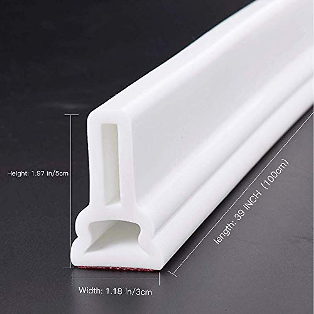 OUEEGER Collapsible Shower Water Guard 39 Inch, Shower Threshold Water Dam, Shower Water Stopper for Bathroom Kitchen Bathtub