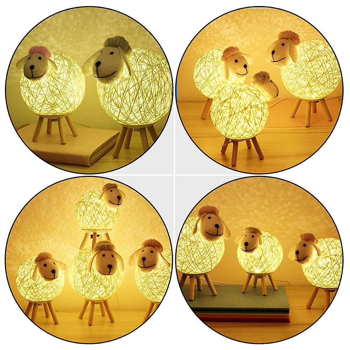 Novelty Lighting 1pc Sheep Night Light Battery Powered Night Light Sheep Shape Decorative Lamp for Indoor Decor Alpaca Night Light Home led Night Ligh Portable Bed