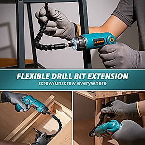 ALEAPOW 124PCS 4V Cordless Screwdriver Tool Kit Set, 6+1 Torque Setting, Adjustable 3 Position, 4Nm Electric Screwdriver, Flexible Shaft, Hand Tool Kit for Home with Storage Toolbox
