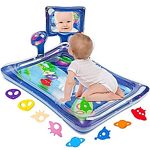 AURUZA Inflatable Tummy Time Mat - Baby Toys for 3 6 9 Months Infant Sensory Development, Tummy Time Toys for Baby Gifts, Great Gift Idea for Newborns