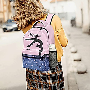Eiis Gymnastics Stars Pink Blue Students Personalized School Backpack for Kid-Boy /Girl Primary Daypack Travel Bookbag,P22889,One Size