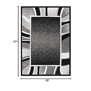 Home Dynamix Lyndhurst Rotana Modern Area Rug, Contemporary Black/Gray 7'8"x10'7"