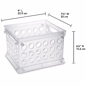 Sterilite 16958612 Mini Crate, Clear, 12-Pack,Small