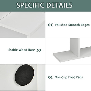 IFANNY 6 Tier S Shaped Bookshelf, Wooden Open Bookcase w/Anti-Tipping Device, Display Shelf Storage Organizer for Home, Office, Living Room, 31.5 x 9 x 75 inch