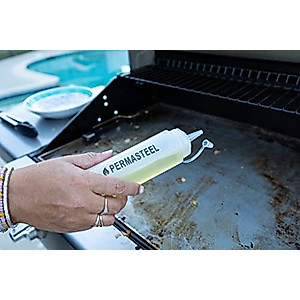 Permasteel Griddle Accessories Kit for Flat Top Grills | 10-Pc Griddle Tool Set for Outdoor Griddle, PA-12003, Spatulas, Tong, Turner, Grill Scraper, Egg Rings, Squeeze Bottles