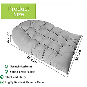 Dkieuyu Egg Chair Cushion (Only Cushion),Egg Chair Cushion Replacement for Hanging Egg Chair,40x32in Soft Thicken Comfortable Hanging Chair Cushion,Hammock Chair Cushion for Indoor Outdoor (Black)