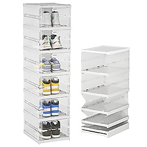 HAIXIN 3 Pack 8.4 Gal Storage Bin and 6 Layers Shoe Box