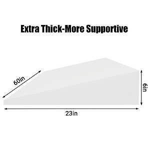 HOMBYS Under Mattress Support, Under Bed Thick Mattress Elevator Incline Foam Support, Mattress Sag Support Pad, Mattress Lifter, Multifunctional Bed Wedge Pillow-60"x23"x6"