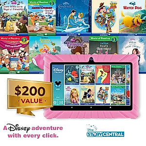 Contixo Kids Tablet - V8 32GB 7" Android Tablet for Kids, Includes 50+ Disney Storybooks & Stickers (Value $200), Kid-Proof Case, (2023 Model) - Pink