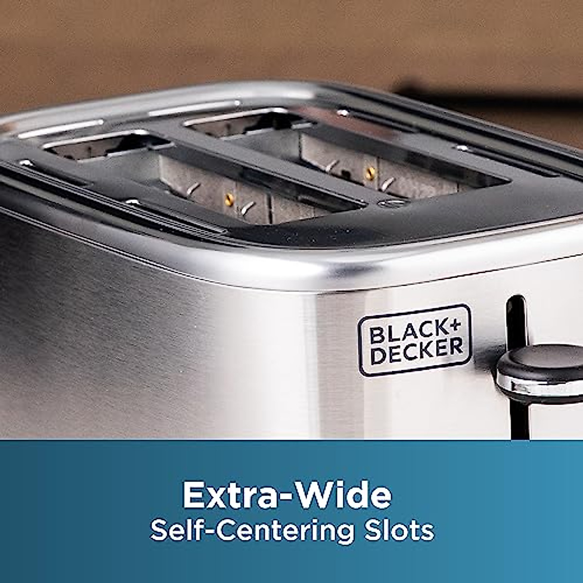 BLACK+DECKER® 2-Slice Toaster with 7 Toast Shade Settings, Extra-Wide Slots for Bagels, Stainless Steel Exterior Finish