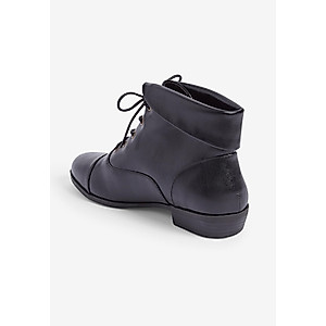 Comfortview Darcy Bootie Lace-Up Short Ankle Boot Women's Winter Shoes (Wide Widths Available) - 8 1/2 W, Black