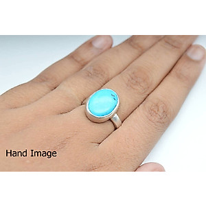 Jewelryonclick Bezel Setting Bold Ring sterling silver Natural Blue Topaz Oval shape Blue color Wedding Engagement Ring Daily Wear, Party Wear Jewelry Bezel Setting in Size 5