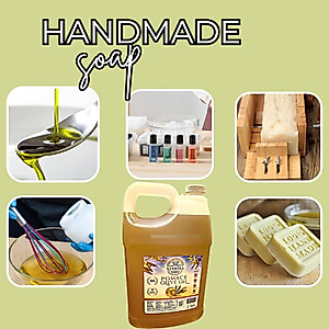 Athena • Greek Olive Oil For Soap Making • 1 Gallon (128 oz) • Pomace Grade/Food Grade • Castile Soap Base-Resealable Cap • Extra Light Olive Pomace Oil • Olive Oil Soap Supplies, Skin, Massage Oil,