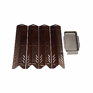 Set of Four Replacement Heat Plates and One Grease Cup for Uniflame, Better Home and Garden and Backyard Grill Models