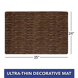 SoHome Ultra Thin Indoor Door Mat Kitchen Mat, Low Profile Stain Resistant Nonslip Design, Machine Washable, 24" x 35", Brown