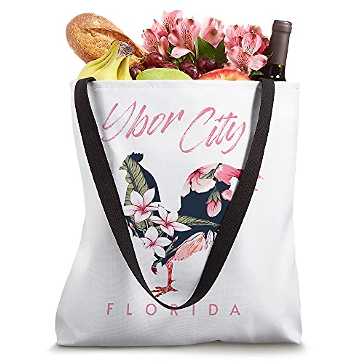 Ybor City Tampa Florida Chicken Lover Flower Souvenir Tote Bag