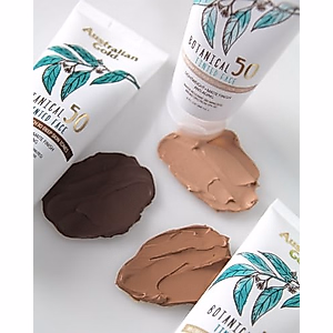 Australian Gold Botanical SPF 50 Tinted Mineral Sunscreen for Face, Non-Chemical BB Cream, Water-Resistant, Matte Finish, For Sensitive Facial Skin, Medium to Tan Skin Tones, 3 FL Oz