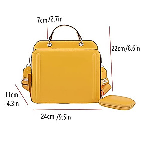 ZINGINGEN PU Leather Tote Bag for Women,Fashion Handbag Shoulder Crossbody Bags with Double Shoulder Straps (Color : Khaki)