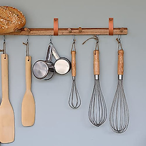 8 Pcs Wall Hooks Wall Hanging Straps Pu Leather Curtain Rod Holder Towel Holders for Wall Faux Leather Strap Hanger Wall Mounted Hooks for Towel Bathroom Kitchen (Yellow)