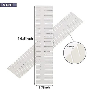 KITment 44Pcs Drawer Dividers with Fixing Buckle, Adjustable Drawer Organizer Storage Separator for Clothes, Cutlery, Socks, Underwear, Makeup, Dresser, Kitchen, Bedroom, Office, Bathroom, 14.5*2.75in