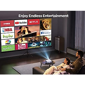 YABER 2023 Upgrade Projector with 5G WiFi and Bluetooth 5.1, 9000L 1080P Support 4K Video Projector, Mini Portable Outdoor Projector with Tripod and Carrying Bag, Compatible with HDMI, VGA, TV Stick