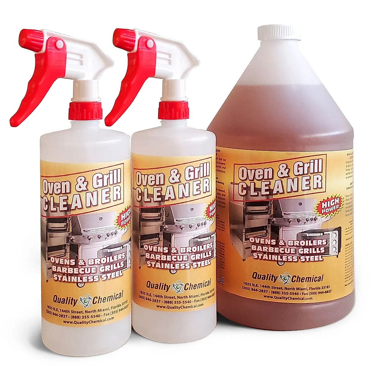 Quality Chemical Oven Cleaner & Grill Cleaner - Heavy-Duty/Fast Acting & Easy to Use/Degreaser/Heavy Duty Oven Cleaner/Best Oven Cleaner/Made in USA - 1 Gallon Combo