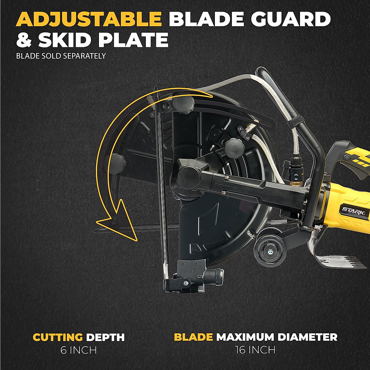 XtremepowerUS 3200W Electric 16" Wet/Dry Cutter Circular Saw Concrete Saw Cutter Saw 20AMP Water Line (Blade Not Included) Disc Cutter, Power Cutter