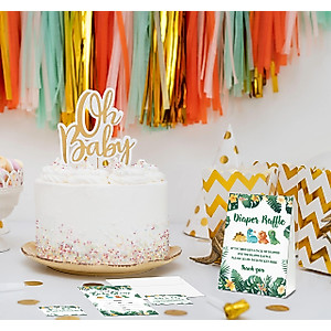 Woodland Baby Shower Set, 25 Invitation Cards With Envelopes (4" x 6") - 1 Diaper Raffle Self-Standing Sign With 25 Game Cards & 25 Book Request Cards - a05-2