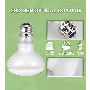 BOEESPAT 2 Pack 100W Reptile Heat Lamp Bulbs, UVA Reptile Light Bulb (2nd Gen), Daylight Basking Bulb for Bearded Dragon, Lizard,Tortoise,Hedgehogs,Amphibian...
