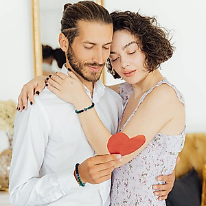 SOOWOOT 10pcs Evil Eye Bracelet - Lava Rock Stone Hamsa Bracelet Third Eye Stretch Beaded Bracelet Hand of Fatima Bracelet Set