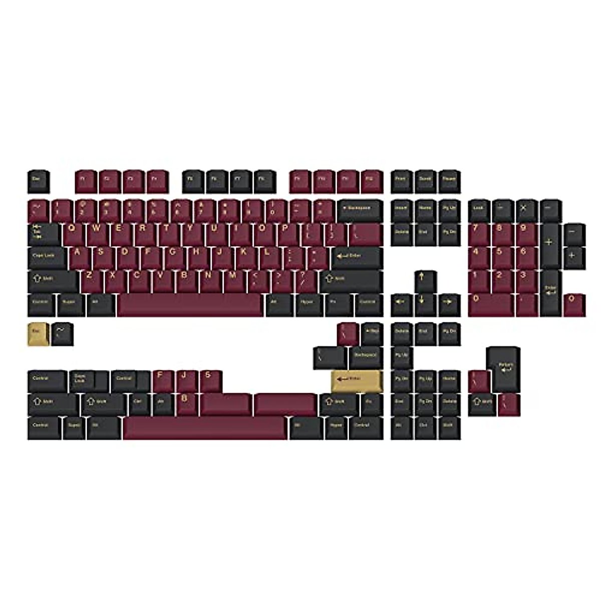 DROP GMK Redsuns Red Samurai Custom Mechanical Keyboard Keycap Set - 153-keys, Doubleshot, Cherry Profile, for 60%, 65%, TKL, Full-Size Layouts, and More (Red, Base Kit)