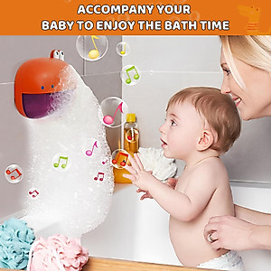 LZZAPJ Bath Toys for Toddlers 1-3，Dinosaur Bath Bubble Maker，Infant Shower Bath Toys for Kids 2-3-4 Years Old，Babies Bathtub Toys Gift for Boys Girls (Orange)