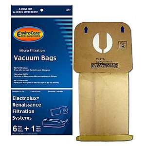 EnviroCare Replacement Micro Filtration Vacuum Cleaner Dust Bags Designed to Fit Electrolux Renaissance Style R Canisters 6 Bags and 1 Filter