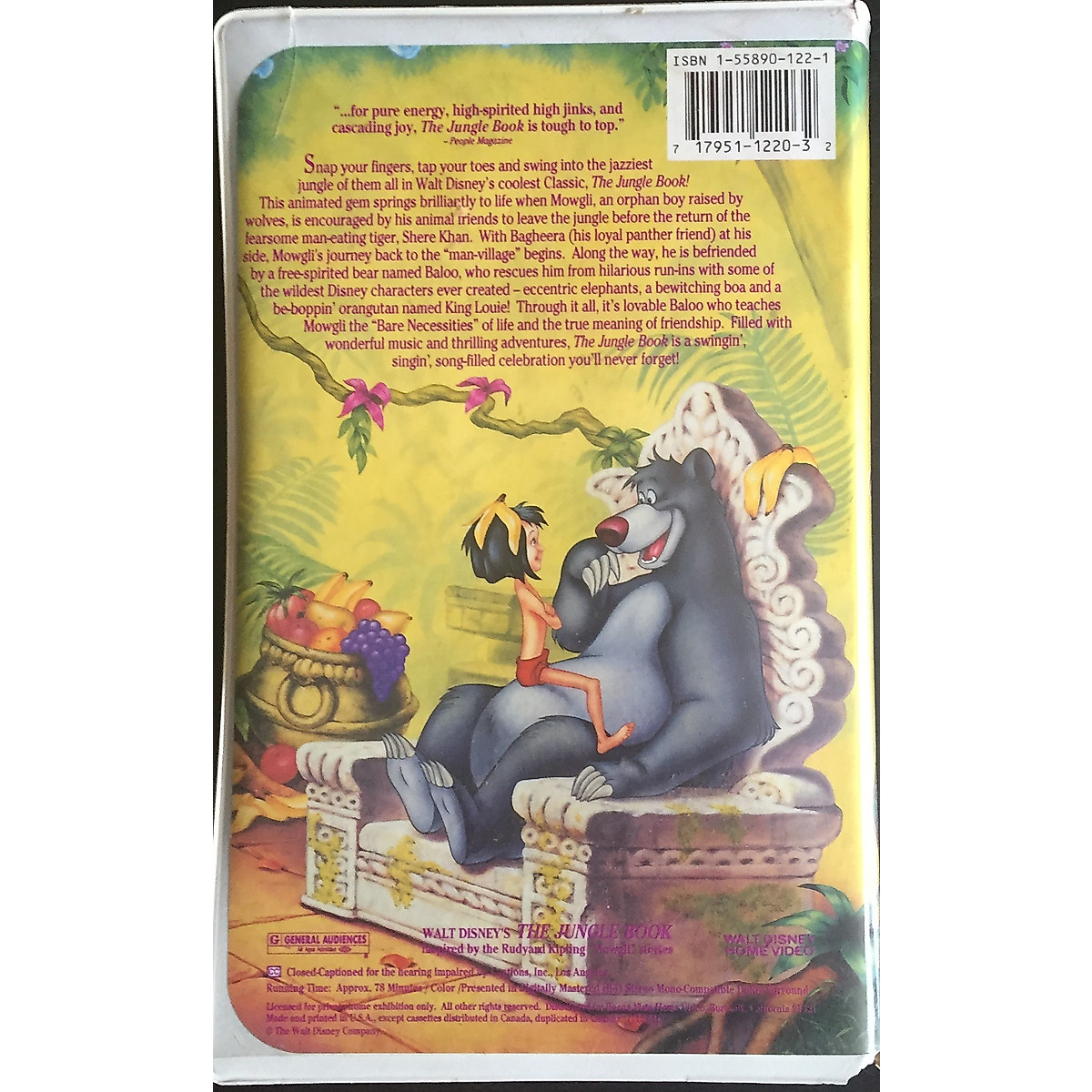 Walt Disney's The Jungle Book RARE Black Diamond Classic (VHS Tape)