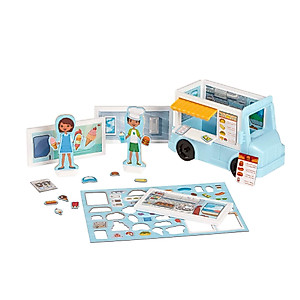 Melissa & Doug Magnetivity Magnetic Tiles Building Play Set – Pizza & Ice Cream Shop
