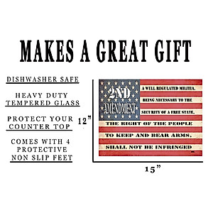 2nd Second Amendment Flag Glass Cutting Board Decorative American United States of America Design