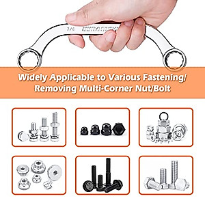 DURAMOVE SAE 5-Piece Half Moon Box Wrench Set,5/16 to 7/8 inch, C-Shaped Wrench Set with Double 12-Point Box Ends, CR-V,for auto repairing, machinery and household, EVA Tool Organizer